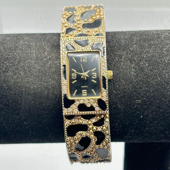 Accessories | Vintage Gold Cheetah Print Watch | Poshmark